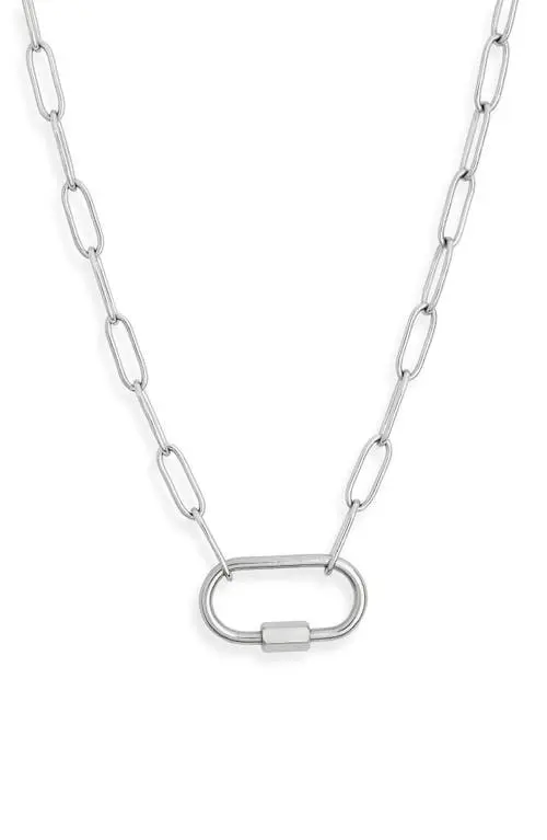 PETIT MOMENTS Carabiner Pendant Necklace - Silver
