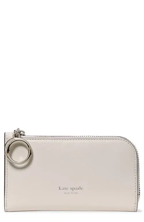 Kate Spade New York Small Halo Fine Grain Leather Zip Wallet - Cream