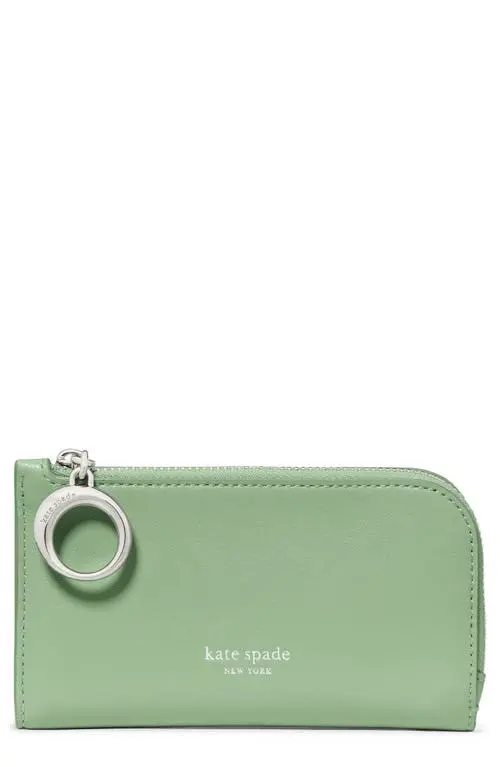 Kate Spade New York Small Halo Fine Grain Leather Zip Wallet - Crisp Sage