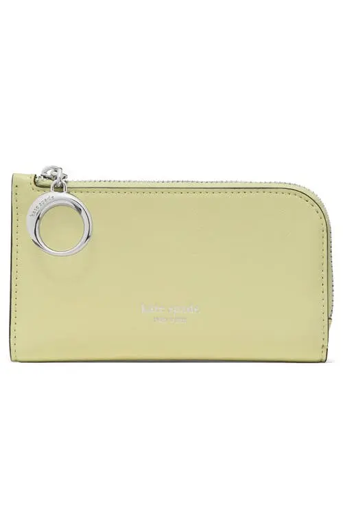Kate Spade New York Small Halo Fine Grain Leather Zip Wallet - Pale Citron
