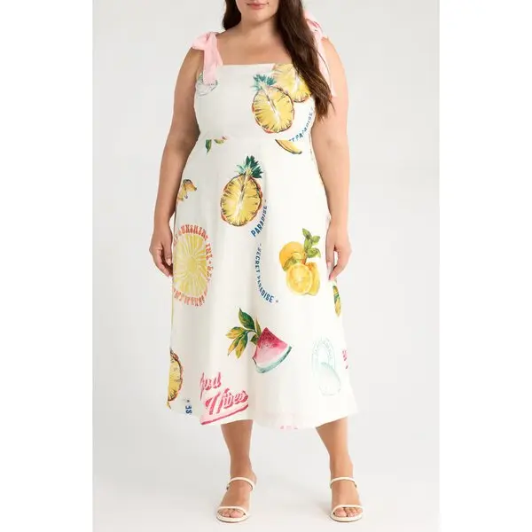 SUGARLIPS Zahra Island Print Sundress