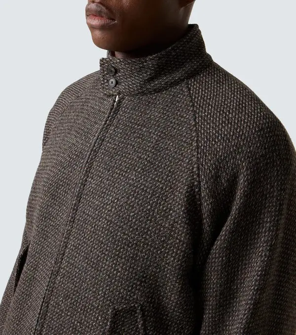 Auralee Wool, Alpaca, And Silk Tweed Blouson Jacket