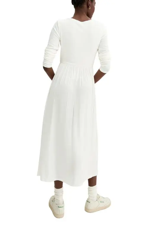 Hatch Collection Ribbed Knit Nursing Dress - Ivory