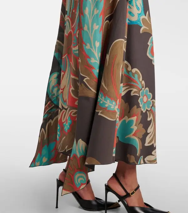 Etro Printed Asymmetric Maxi Dress