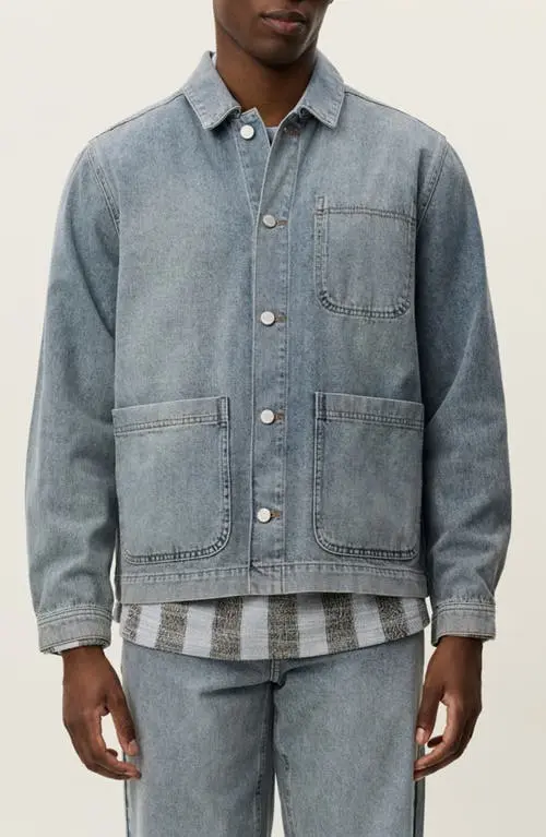 LES DEUX Layton Washed Denim Overshirt