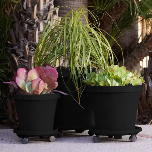 BLOEM 14" Round Planter Caddy With Wheels