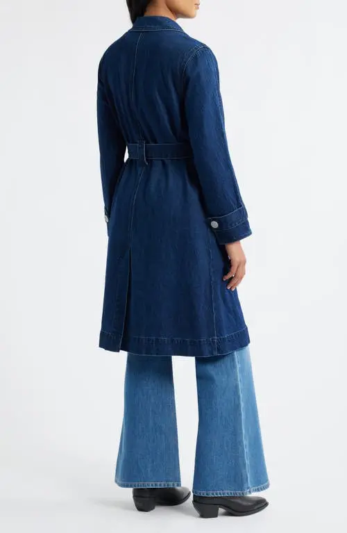 CITY BLUES Denim Belted Trench Coat