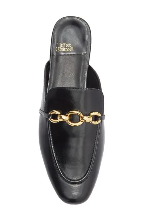 Jeffrey Campbell Clerk Bit Loafer Mule - Black Gold
