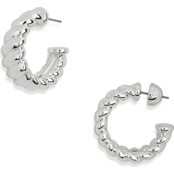 Ettika Twisted Hoop Earrings - Silver