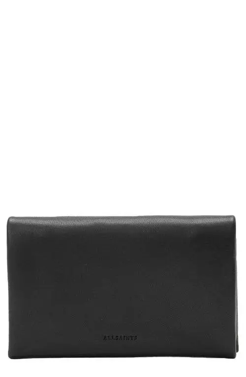 ALLSAINTS Harluna Leather Bifold Wallet - Black/silver