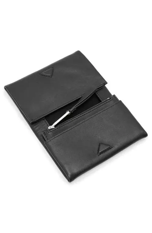 ALLSAINTS Harluna Leather Bifold Wallet - Black/silver