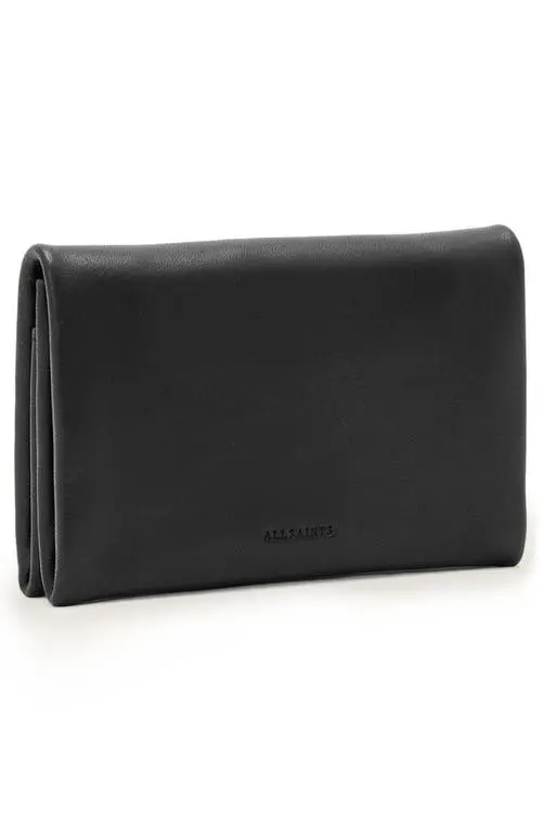 ALLSAINTS Harluna Leather Bifold Wallet - Black/silver