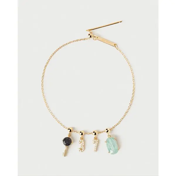 PDPAOLA Charms Chain Bracelet - Onyx