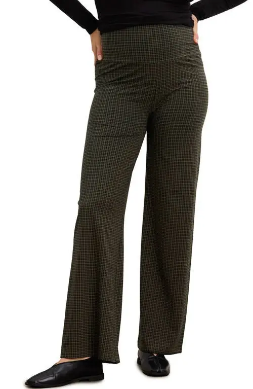 Hatch Collection Bodyflex Cropped Flare Maternity Pant - Basil Multi