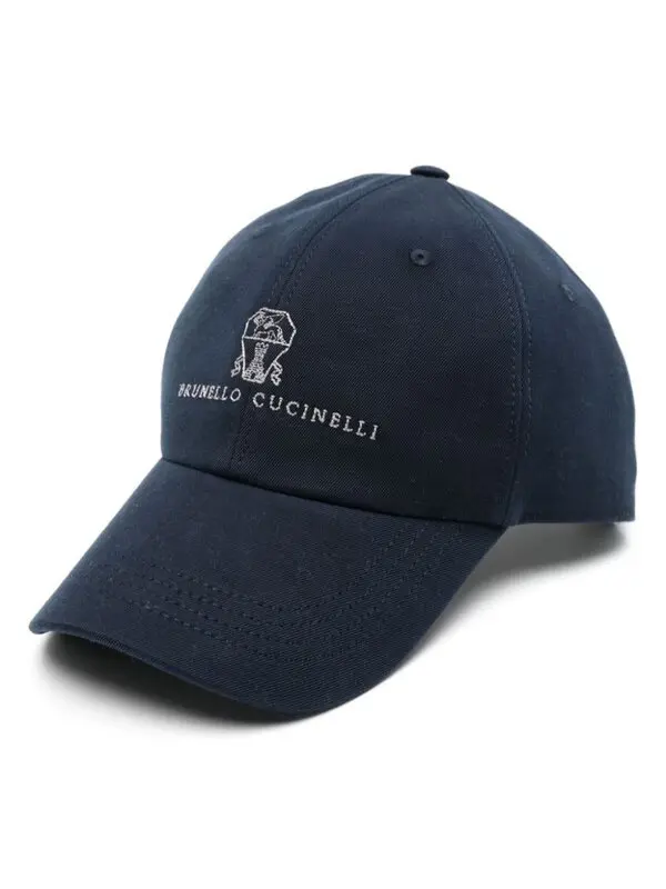 Brunello Cucinelli Logo Baseball Cap - Blue