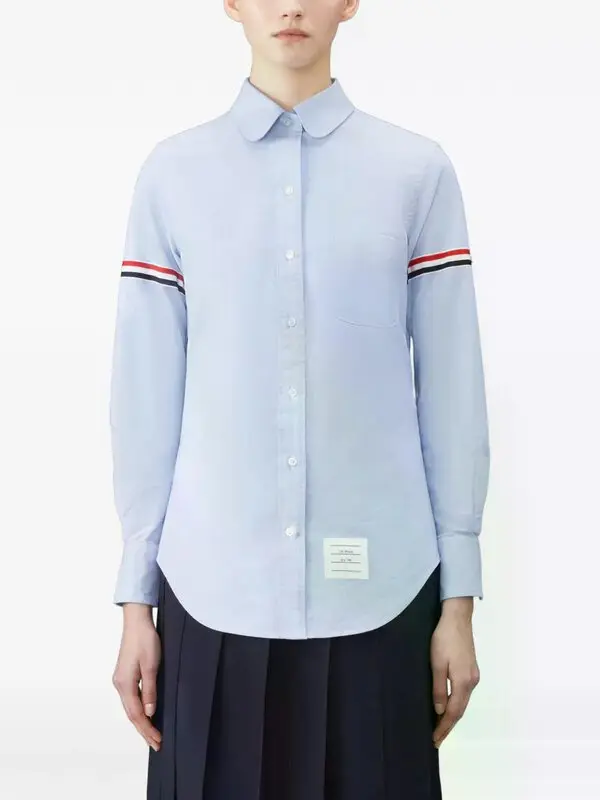 Thom Browne Grosgrain-arm Oxford Shirt - Blue