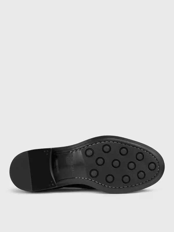 DOUCAL'S Suede Loafers With Fur Trim - Black