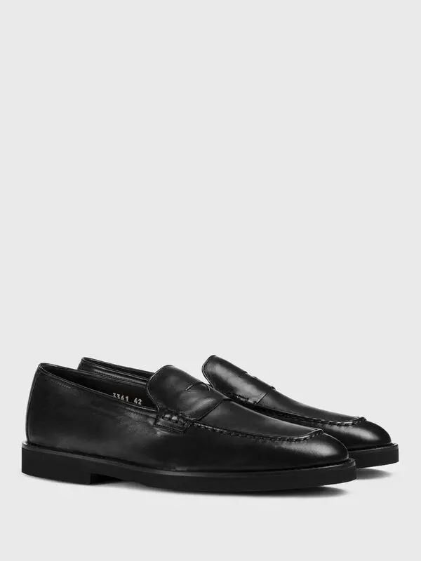 DOUCAL'S Leather Loafers - Black