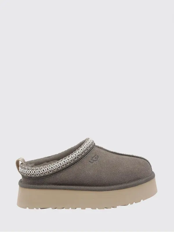 UGG Taz Ii Suede Shearling Lined Platform Clogs - Grey