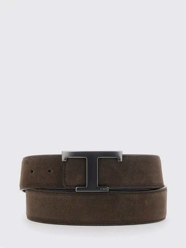 TOD'S T Timeless Reversible Calfskin Belt With Monogram Buckle - Brown