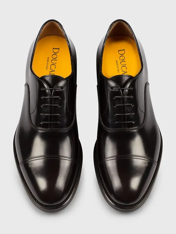 DOUCAL'S Cap Toe Oxford Shoes - Ebony