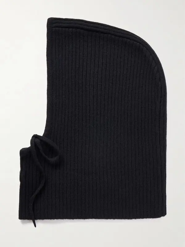 YVES SALOMON Ribbed Wool And Cashmere-blend Snood - Black