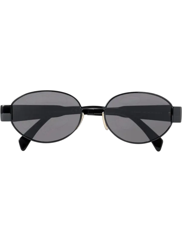 Celine Oval-frame Metal And Acetate Sunglasses - Black
