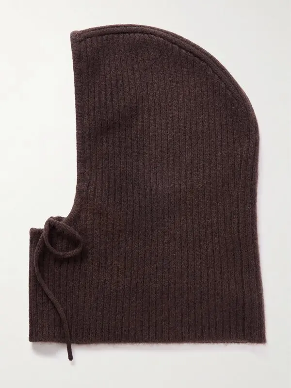 YVES SALOMON Ribbed Cashmere Snood - Brown