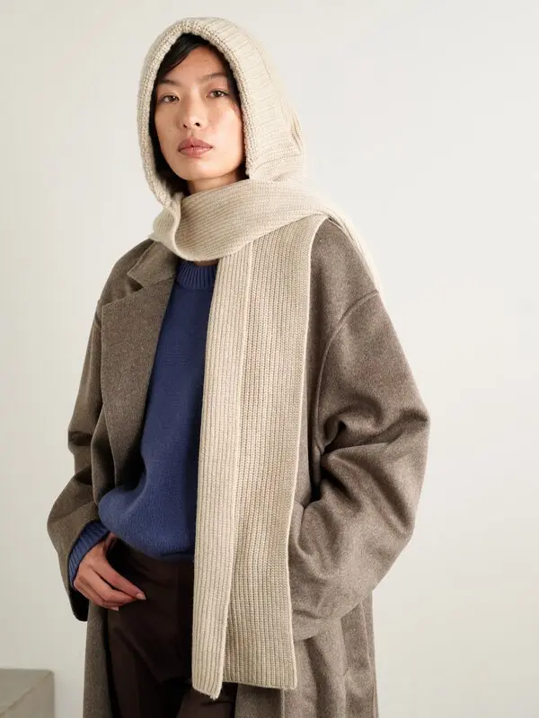 YVES SALOMON Hooded Wool And Cashmere-blend Snood