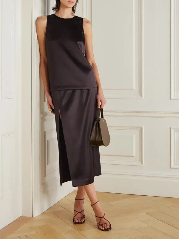 Veronica De Piante Evie Silk-blend Satin Top