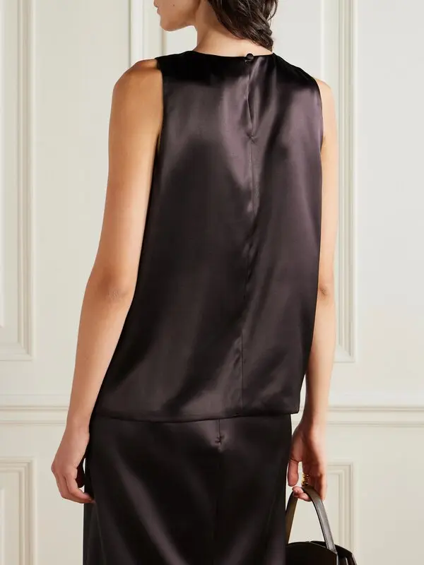 Veronica De Piante Evie Silk-blend Satin Top