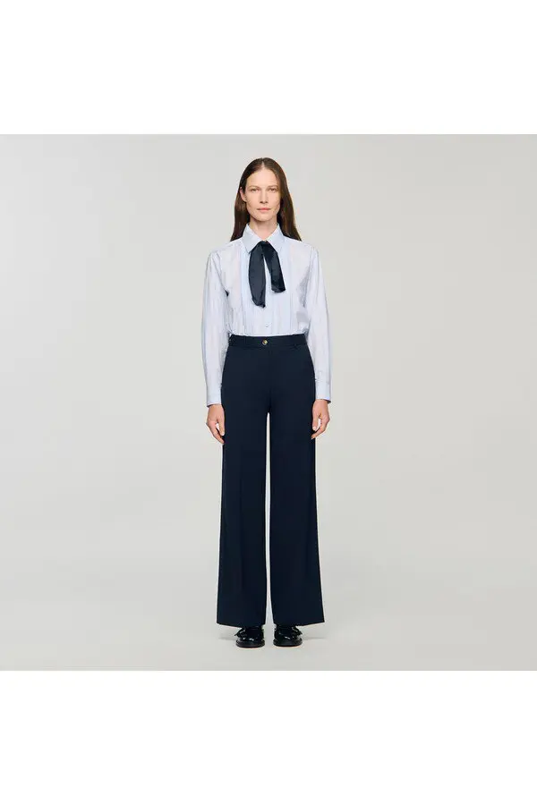 Sandro Minimal Chalk-striped Trousers