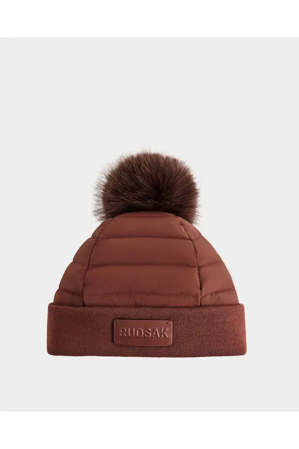 Rudsak Gala Quilted Down Puffer Hat - Natural