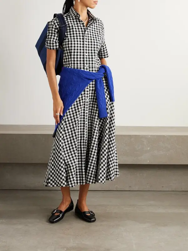 sachin and babi light blue dress Polo Ralph Lauren Striped Ruffle Midi Shirt Dress in Purple main image 1