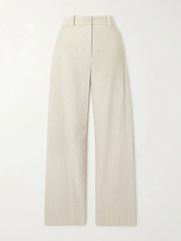 Proenza Schouler Lidie Cotton-corduroy Wide-leg Pants - Neutrals