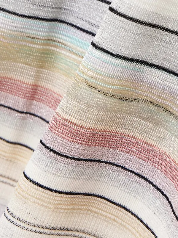 Missoni Striped Metallic Crochet-knit Turtleneck Sweater - Multi