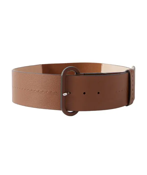 Max Mara Textured Leather Belt - Brown
