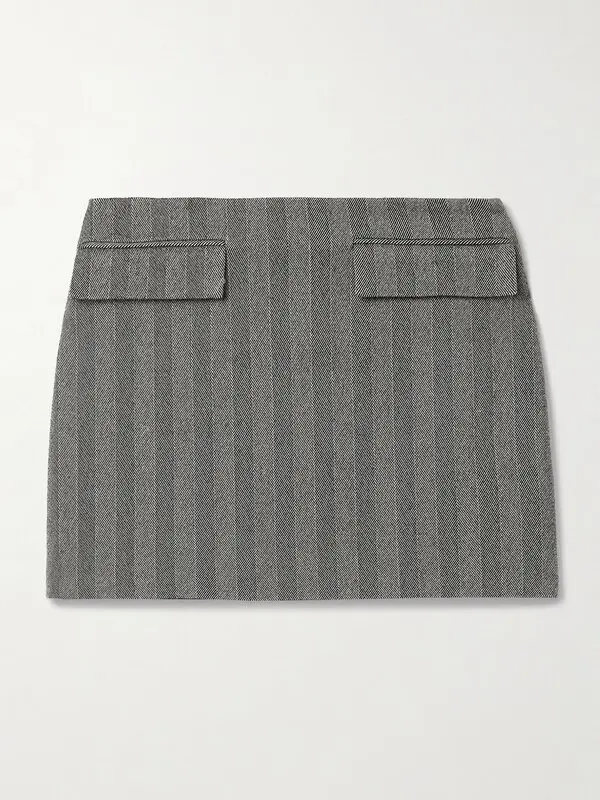 FERRAGAMO Herringbone Wool-blend Mini Skirt