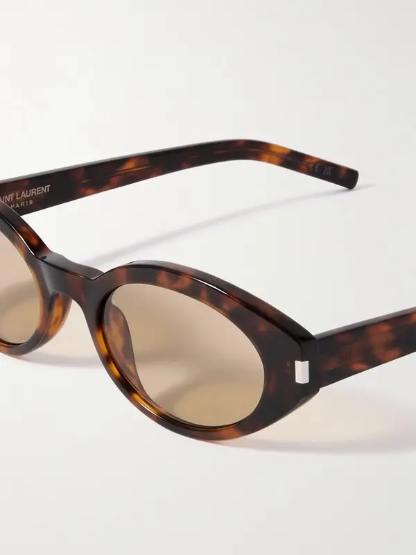 Saint Laurent Oval-frame Acetate Sunglasses - Tortoiseshell