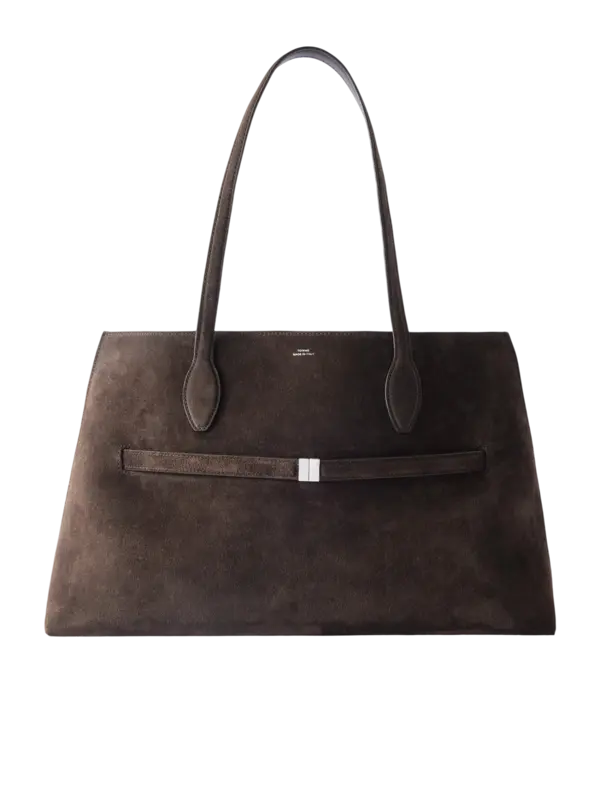 TOTEME Lounge Large Leather-trimmed Suede Tote