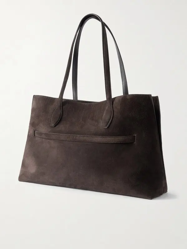 TOTEME Lounge Large Leather-trimmed Suede Tote