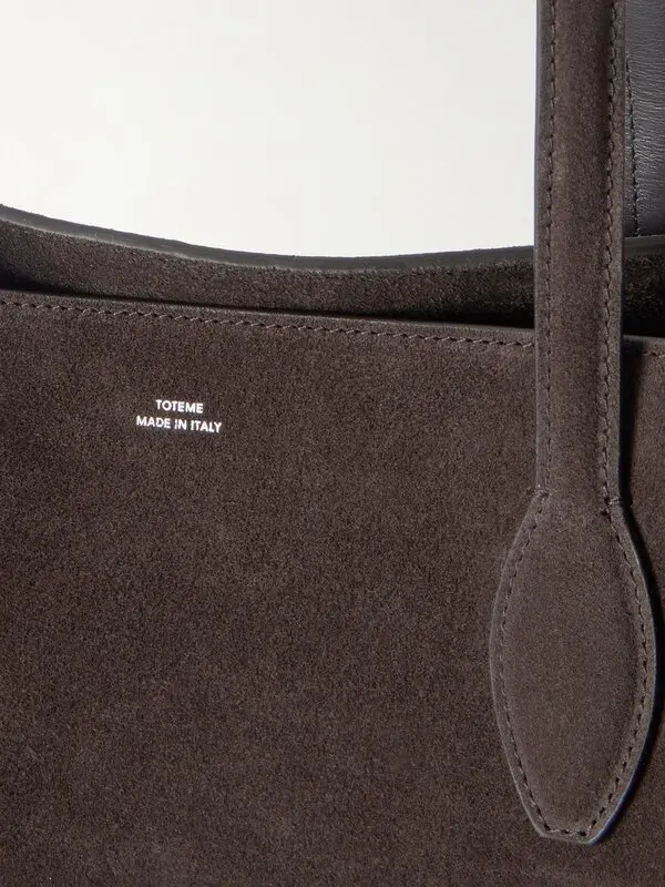 TOTEME Lounge Large Leather-trimmed Suede Tote