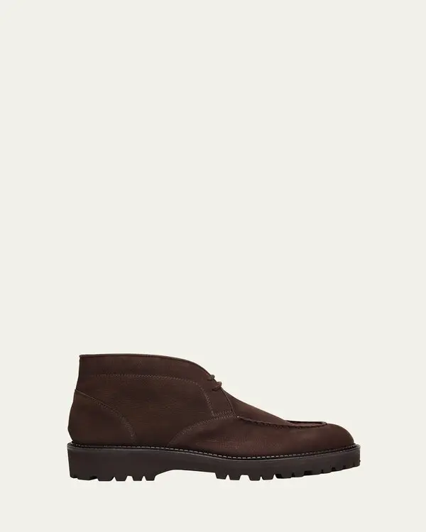 John Lobb Field Nubuck Leather Chukka Boots - Bruinn