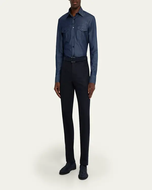 John Lobb Pace Nubuck Leather Penny Loafers - Midnight