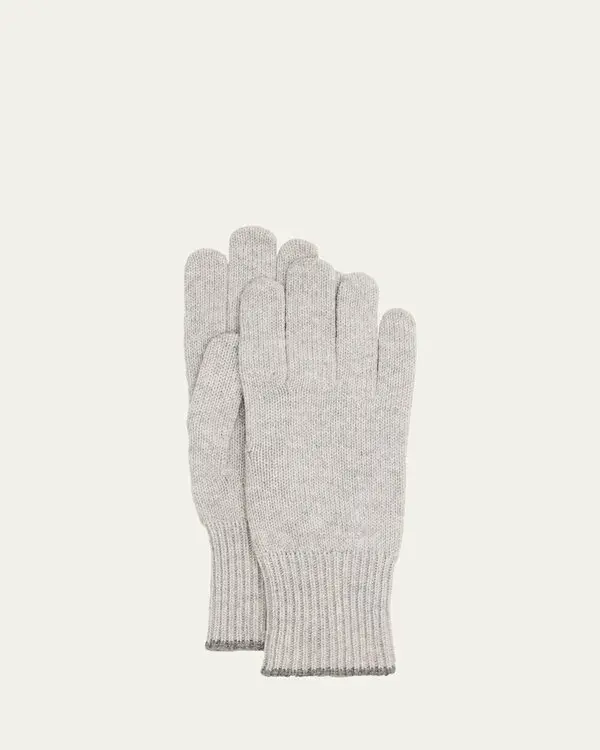 Brunello Cucinelli Tipped Cashmere Gloves - Cs170 Grey