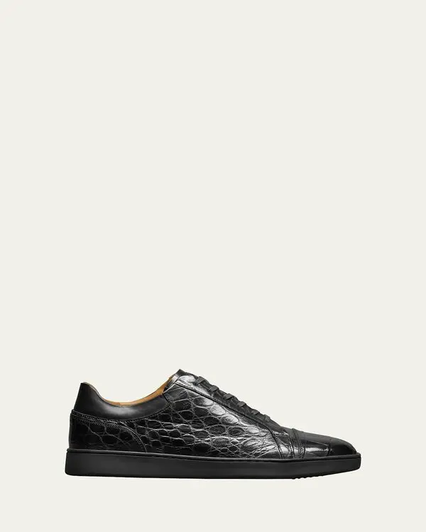 Allen Edmonds Chambers Crocodile Cap-toe Sneakers