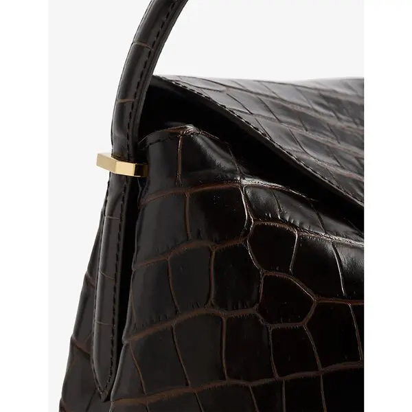 TOTEME T-lock Croco Leather Top Handle Bag