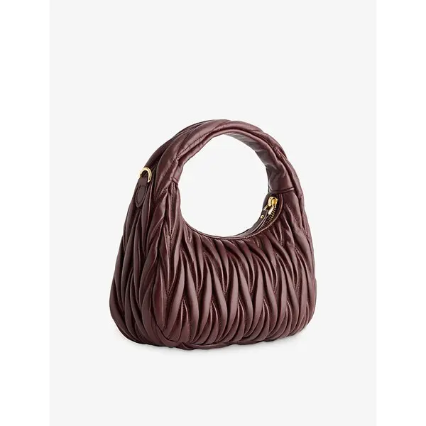 Miu Miu Wander Mini Leather Hobo Bag