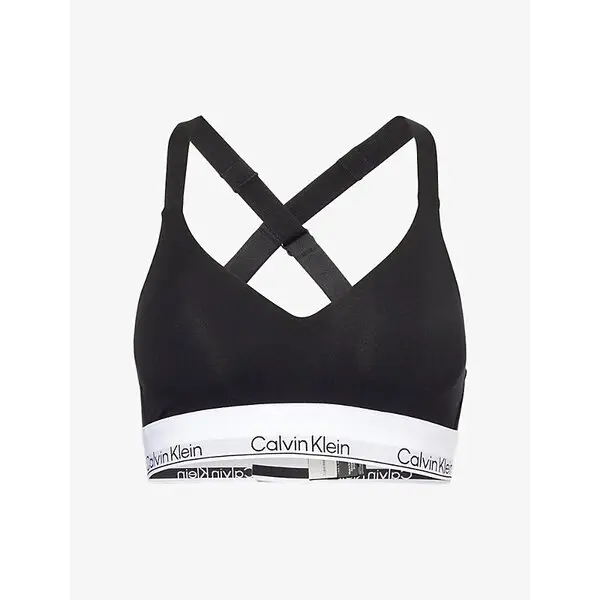 Calvin Klein Icon Stitch-free Stretch-cotton Blend Bra - Black