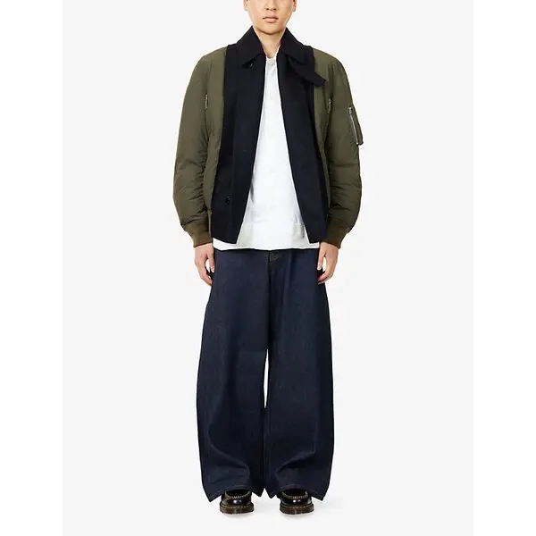 Sacai Contrast-panel Relaxed-fit Shell-down Jacket